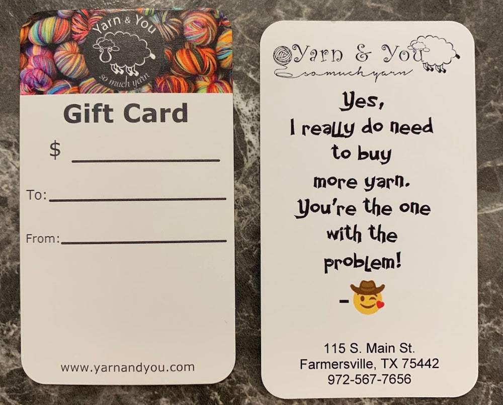 YAY Gift Card – Yarn and You